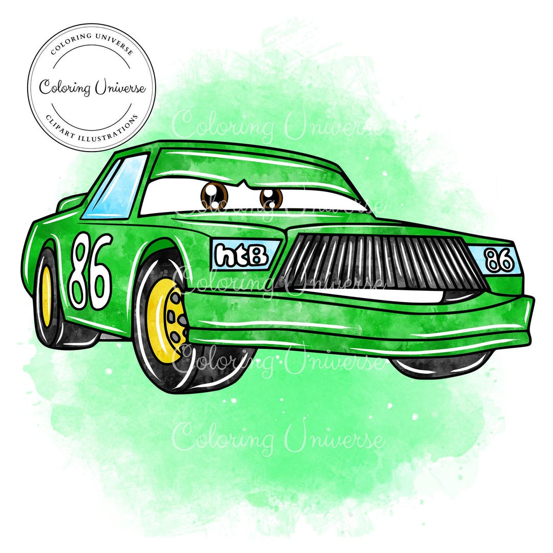 Cute Chick Hicks From Cars Movie Watercolor Clipart - Car Sublimation ...