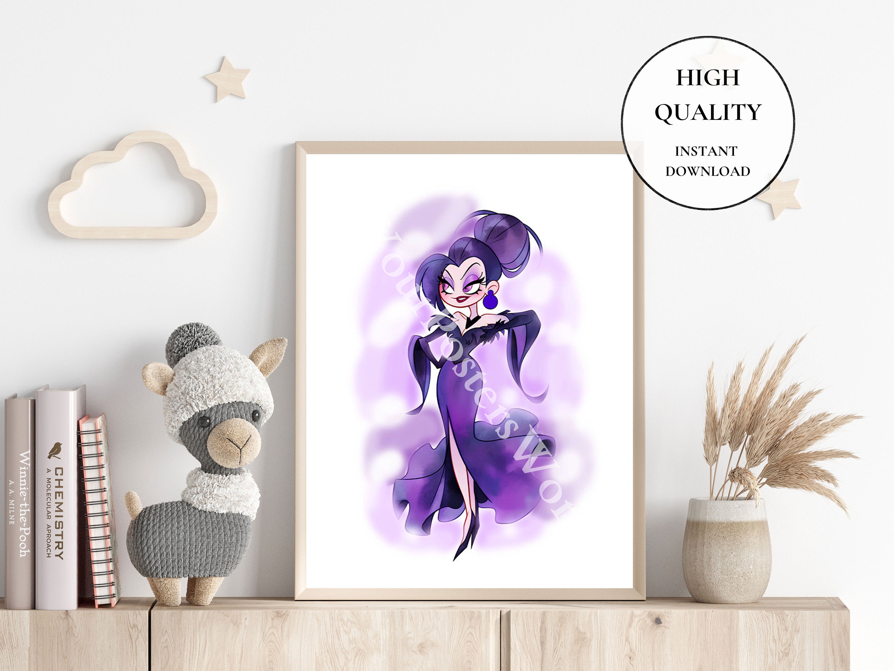 Set of 6 Classic Villain's Watercolor Prints - Nursery Digital Art ...