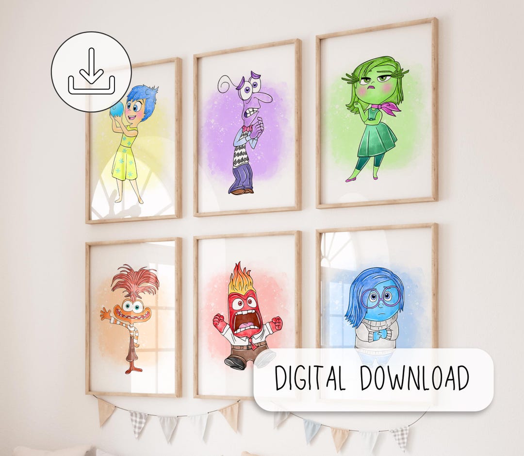Inside Out Characters Gallery Wall - Nursery Room Printable Art Decor ...