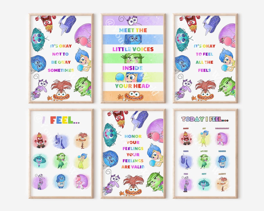 Inside Out 2 Characters, Nursery Room Printable Art Decor Digital ...