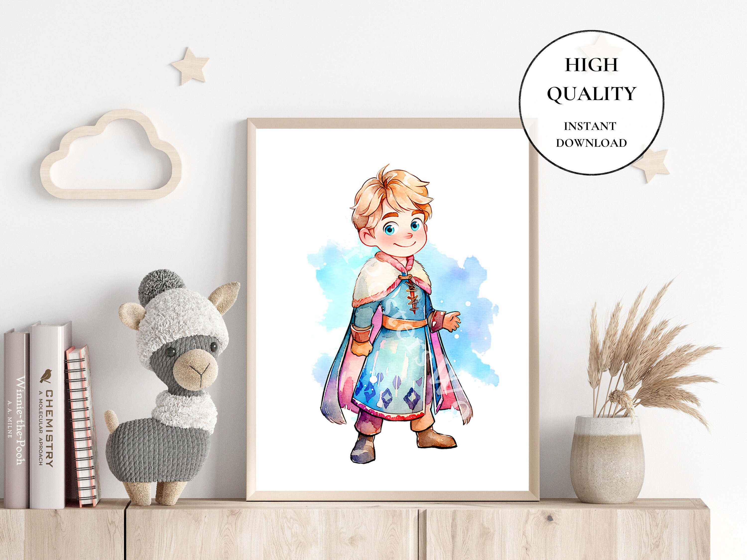 Set of 4 Frozen Posters Printable Poster Watercolor Painting Nursery ...