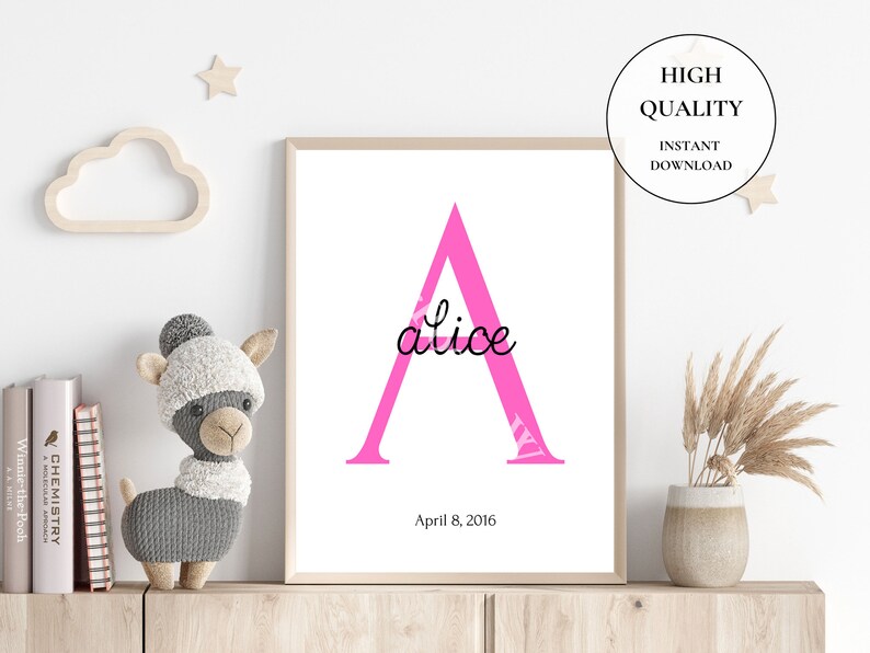 Personalized Lilo and Angel Watercolor Art, Nursery Room Wall Decor ...