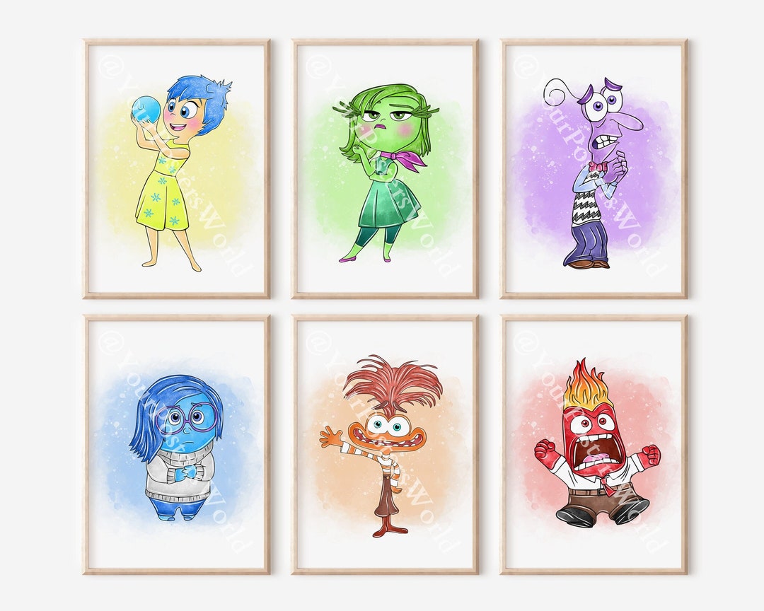 Inside Out Characters Gallery Wall Nursery Room Printable Art Decor ...