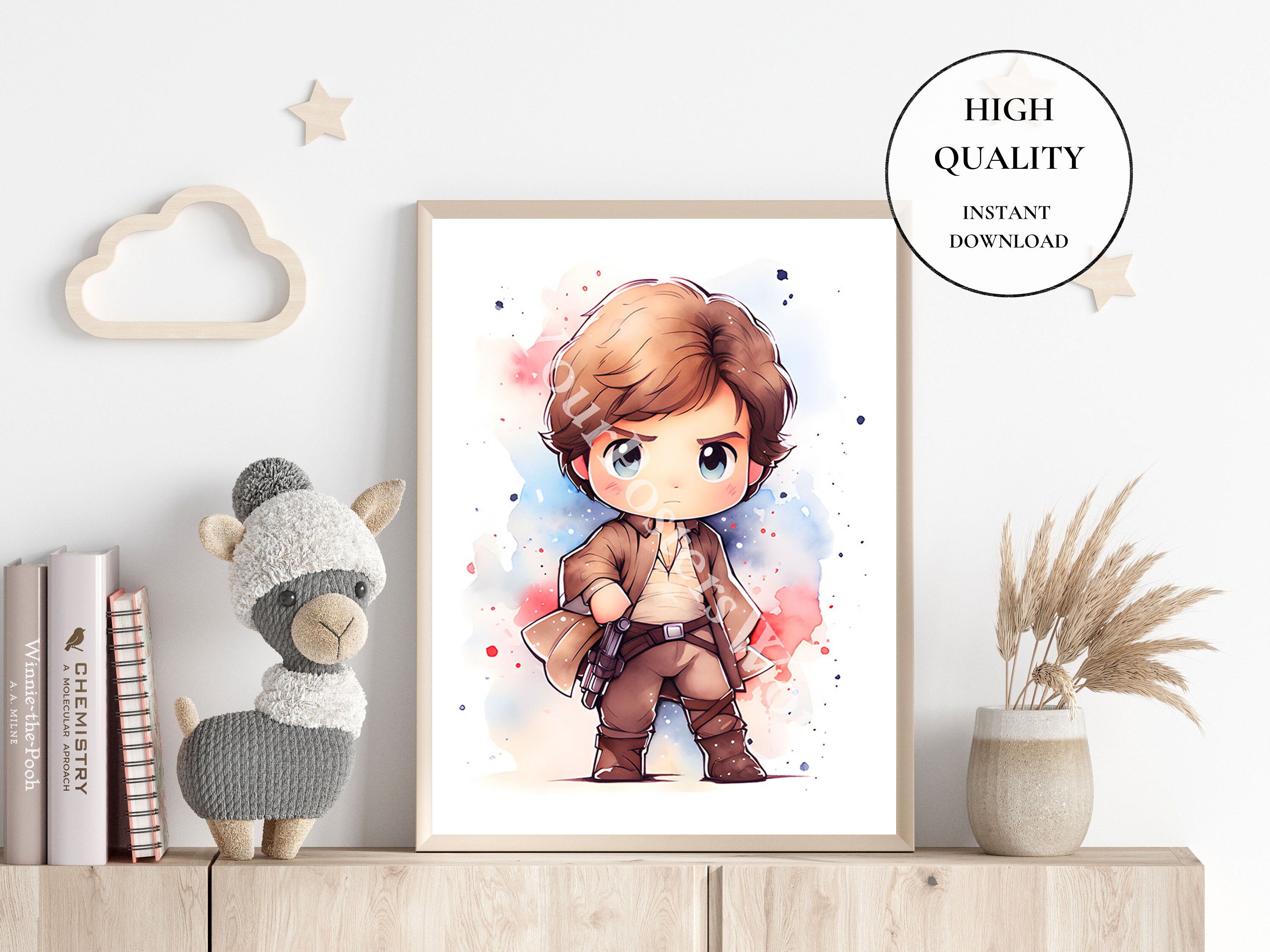 Cute Chibi Star Wars Characters Nursery Room Decor Set of - Etsy