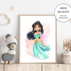 Princesses Set of 12 Posters - Printable Wall Art Decor - Girl Room ...