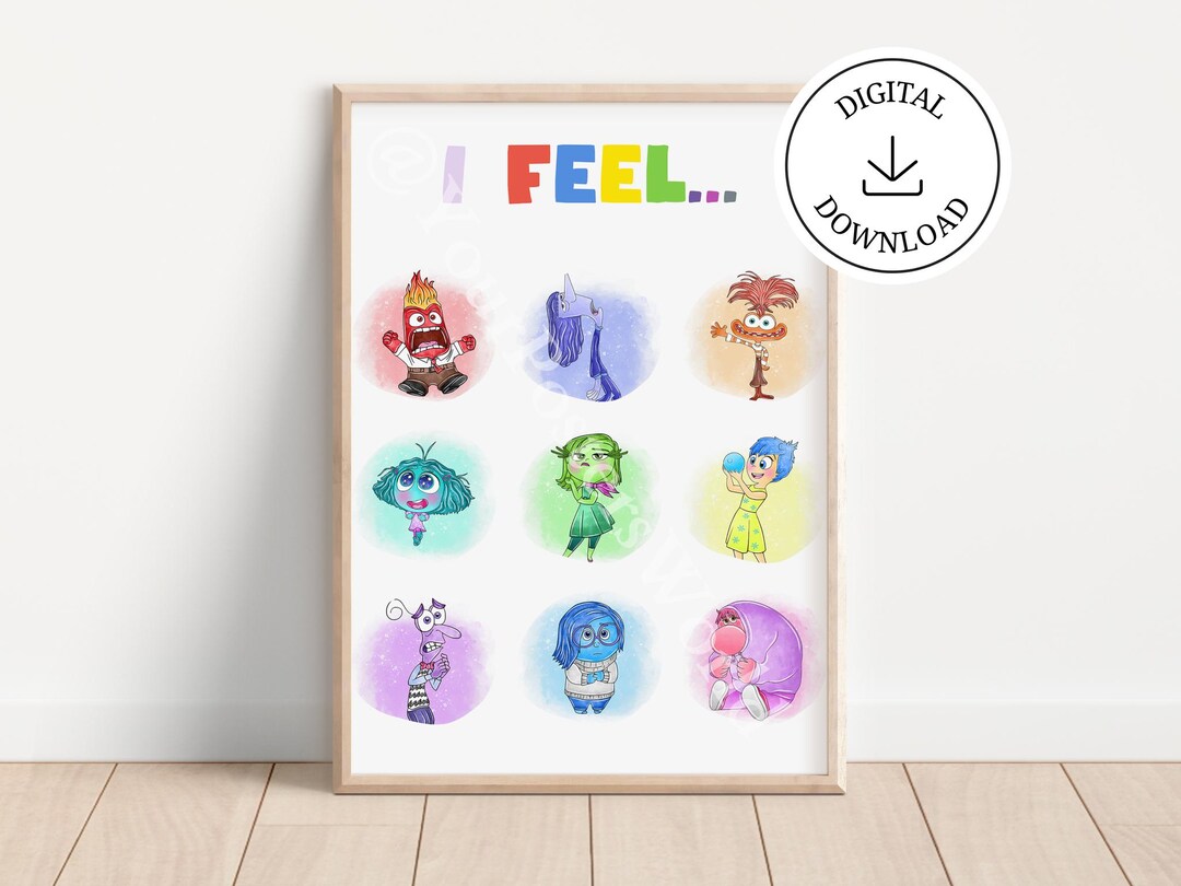 Inside Out 2 Characters, Nursery Room Printable Art Decor - Digital ...