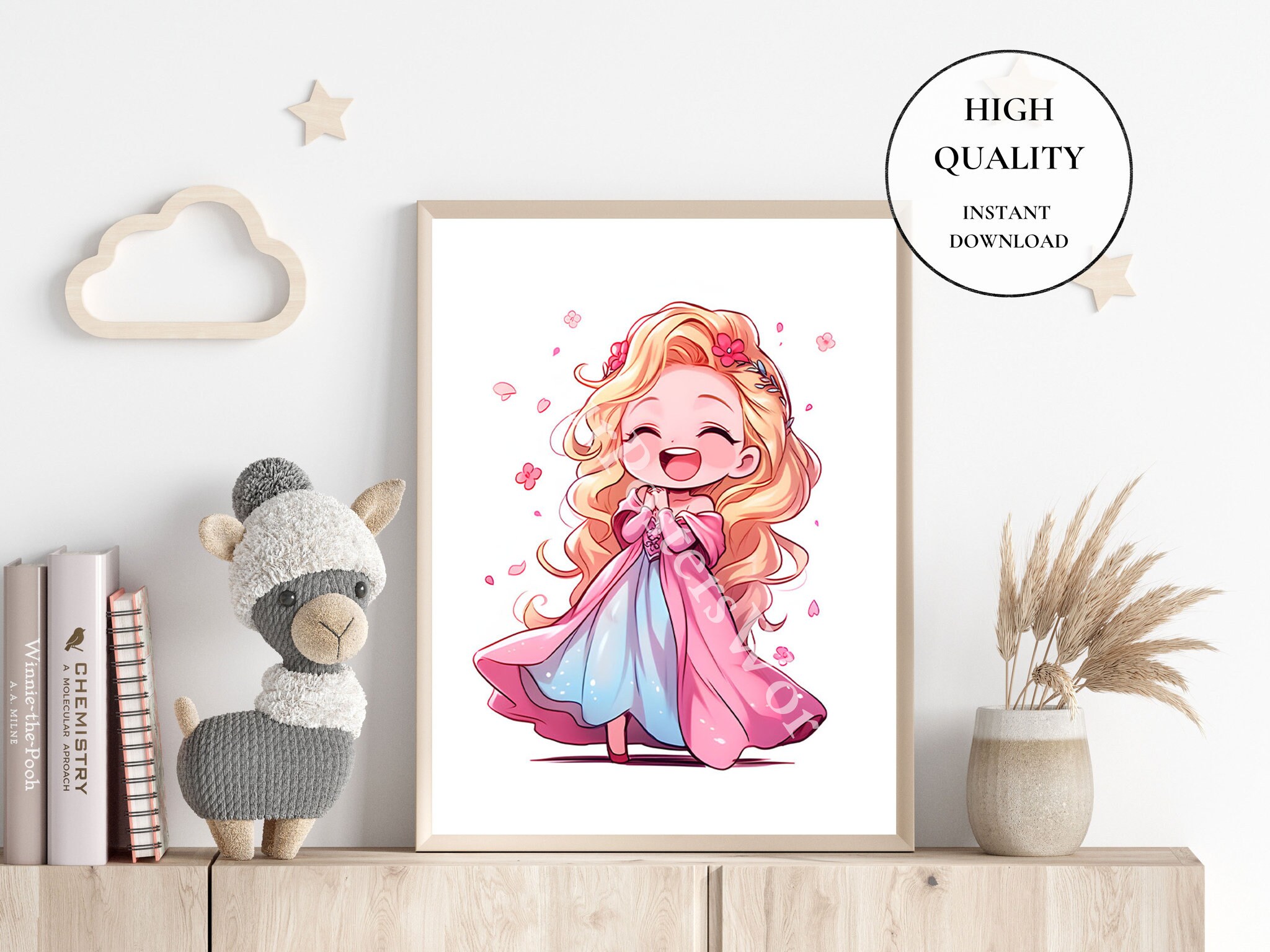 Princesses Set of 9 Posters Printable Wall Art Decor Girl - Etsy