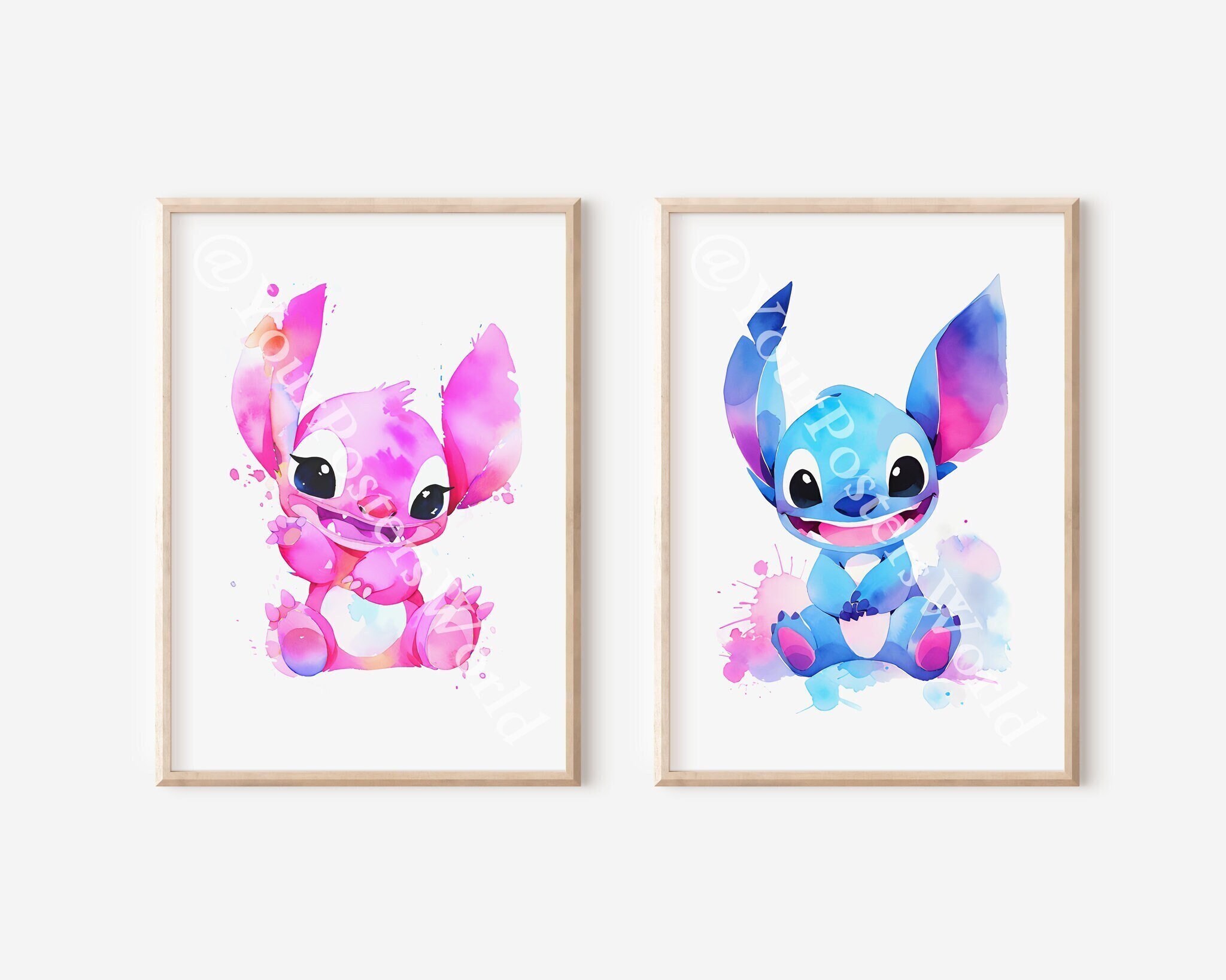 Lilo et Stitch Aquarelle Art Print Lilo et Stitch Affiche imprimable ...