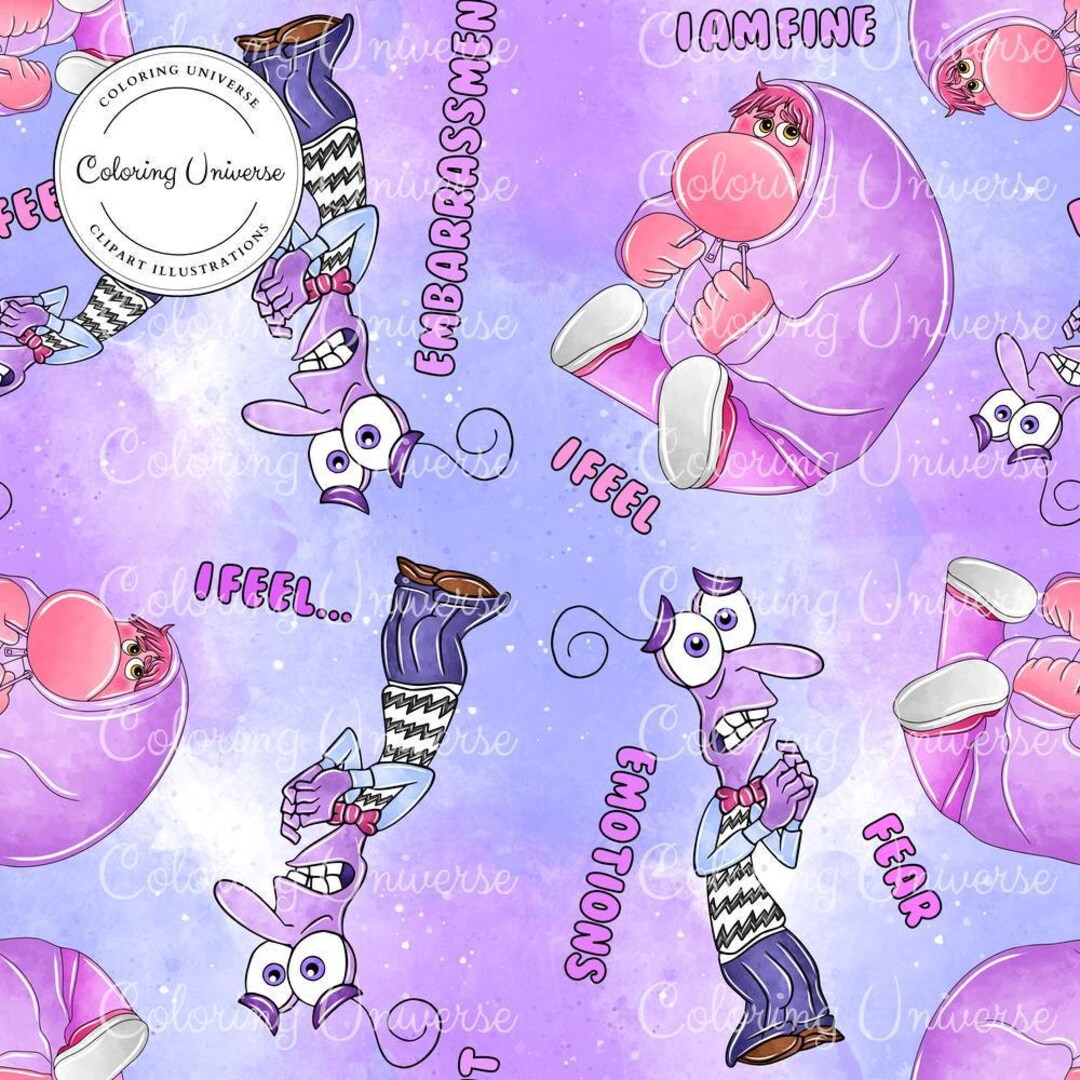 Inside Out 2 Seamless Pattern, Inside Out Sublimation File, Inside Out ...