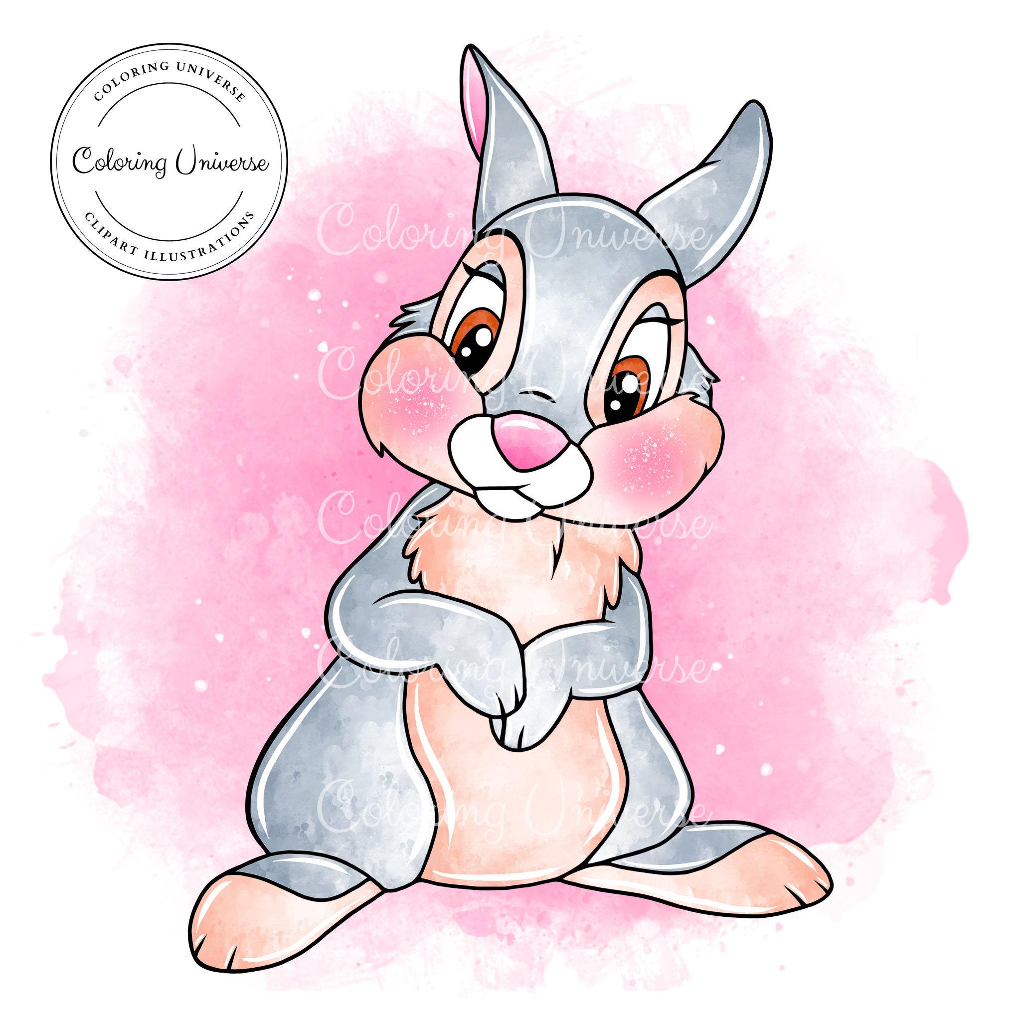 Watercolor Thumper Clipart From Bambi PNG - Bambi and Thumper Cute Clip ...
