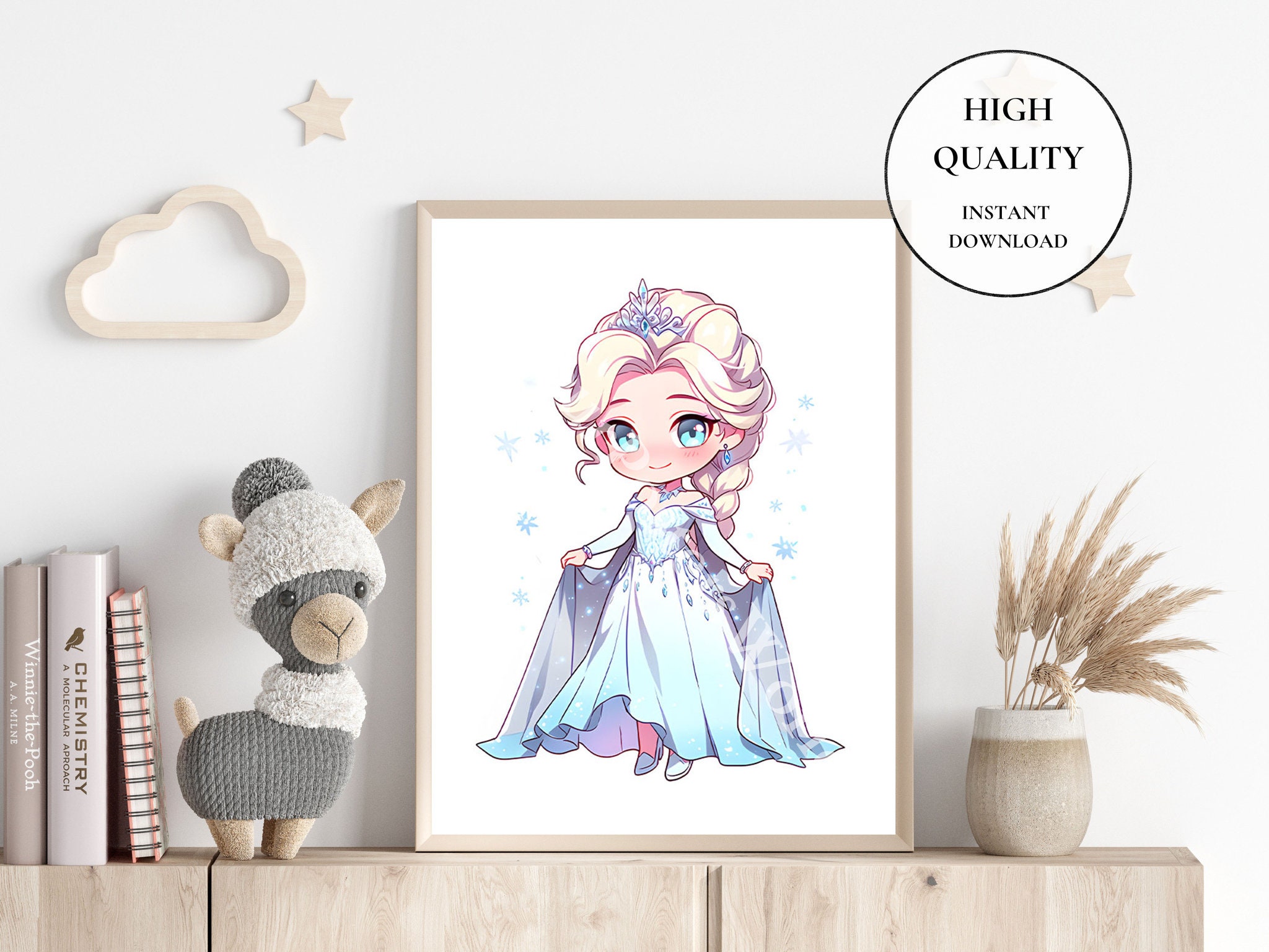 Princesses Set of 9 Posters Printable Wall Art Decor Girl - Etsy
