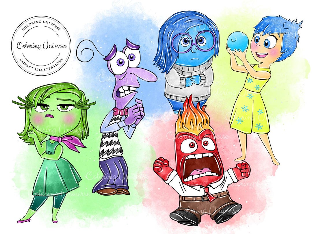 Cute Inside Out 2 Characters Clipart - Inside Out Digital Download ...