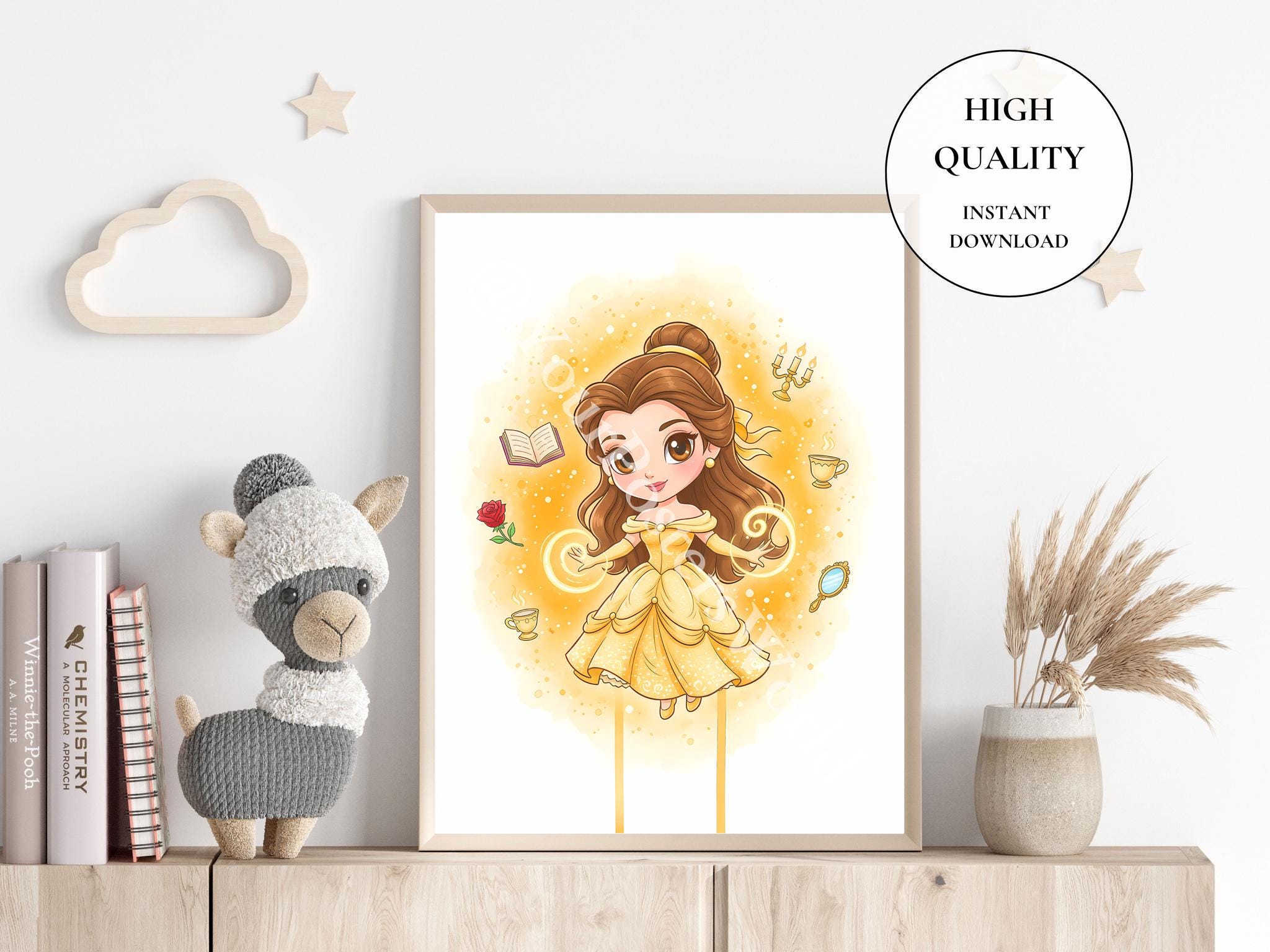 Princess Wall Art Set 6 Posters, Girl Print Bundles, Girls Party ...