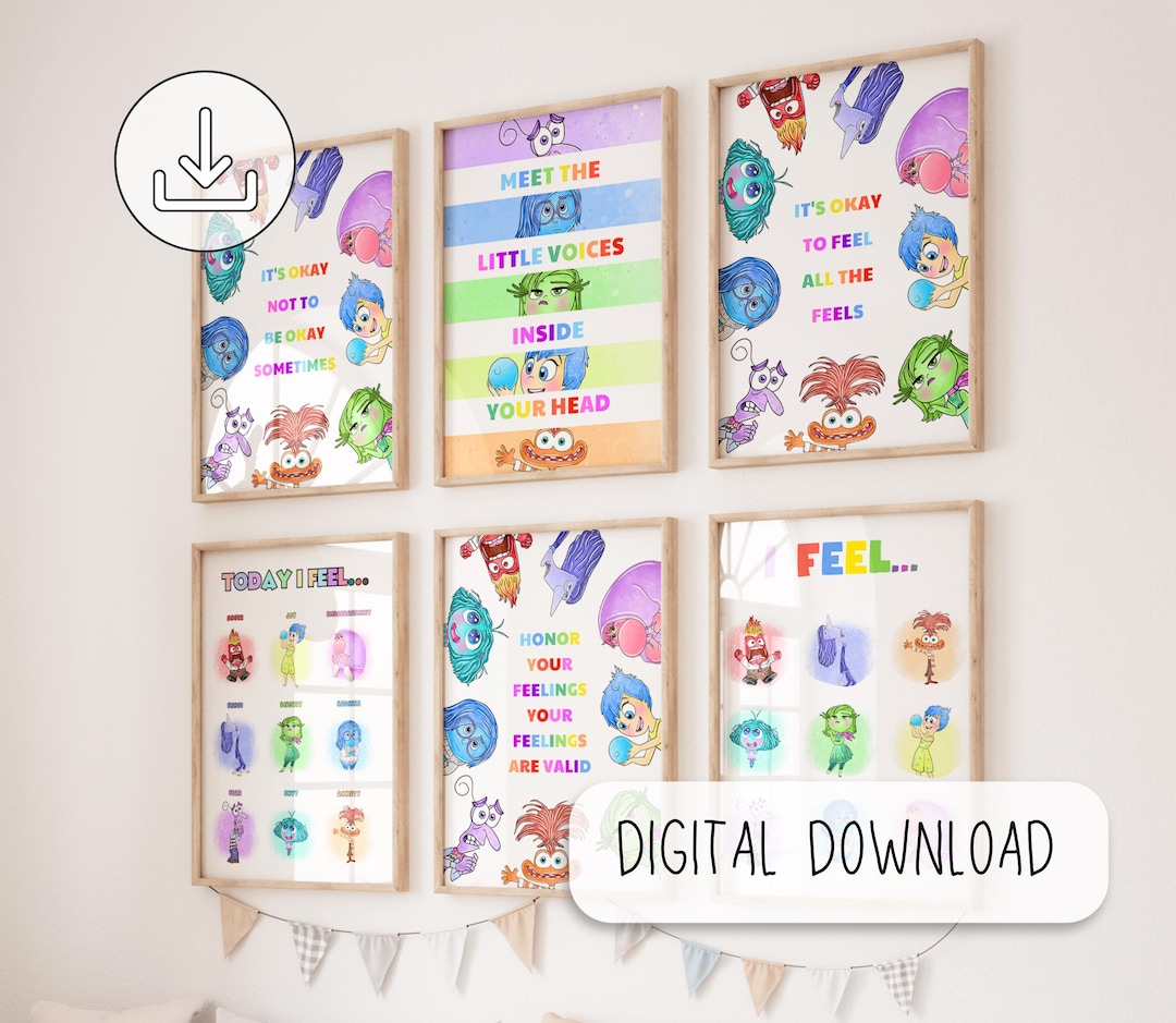 Inside Out 2 Characters, Nursery Room Printable Art Decor - Digital ...
