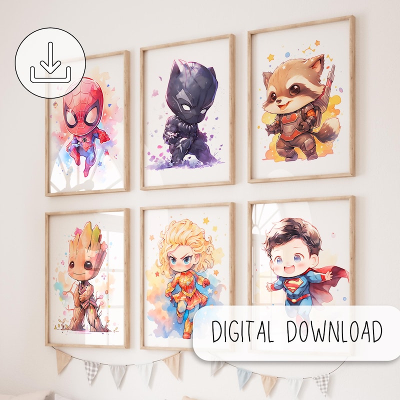 Superhero Wall Art - Etsy