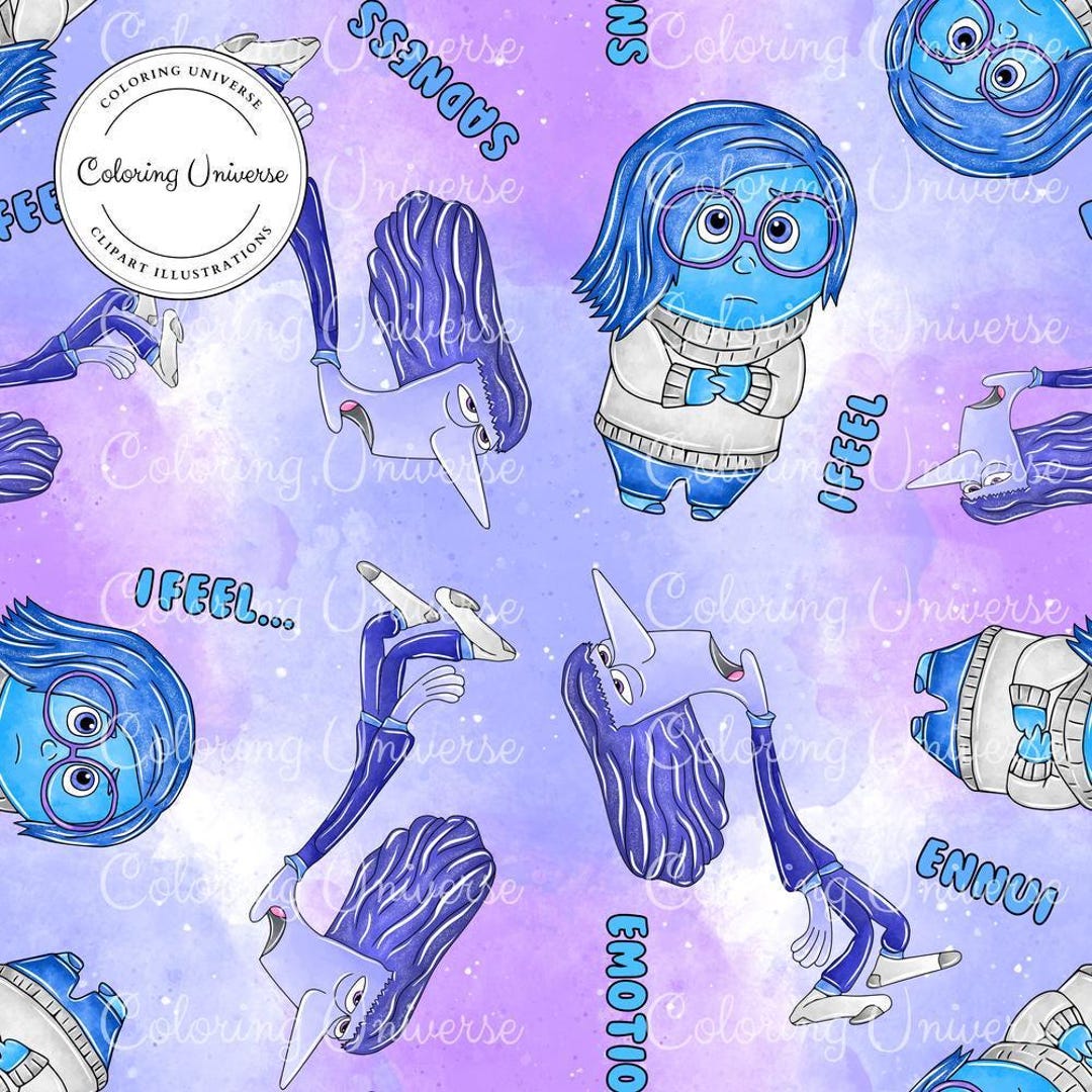 Inside Out 2 Seamless Pattern, Inside Out Sublimation File, Inside Out ...