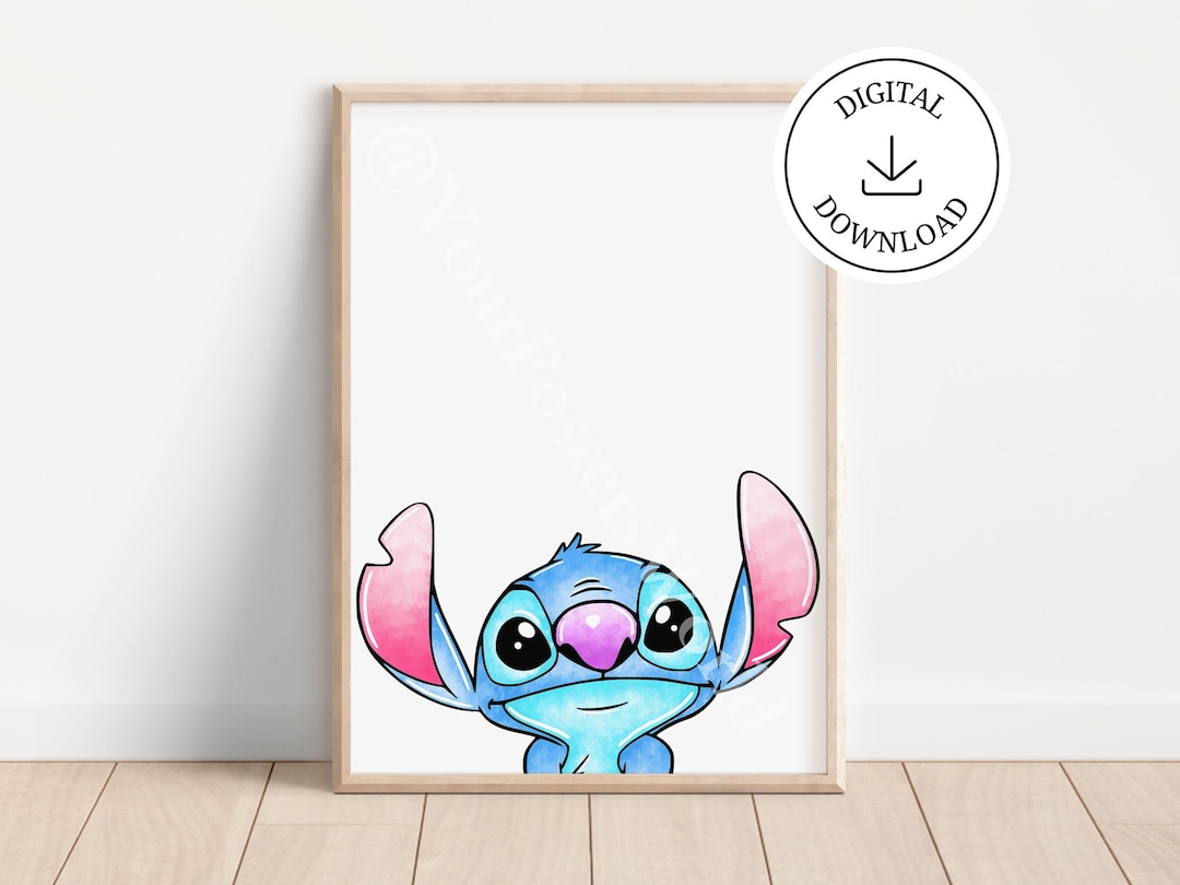 Lilo and Stitch Watercolor Art Print - Lilo and Stitch Printable Poster ...