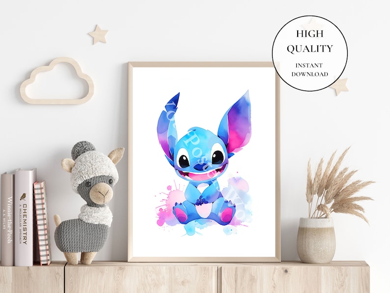 Lilo et Stitch Aquarelle Art Print Lilo et Stitch Affiche imprimable ...