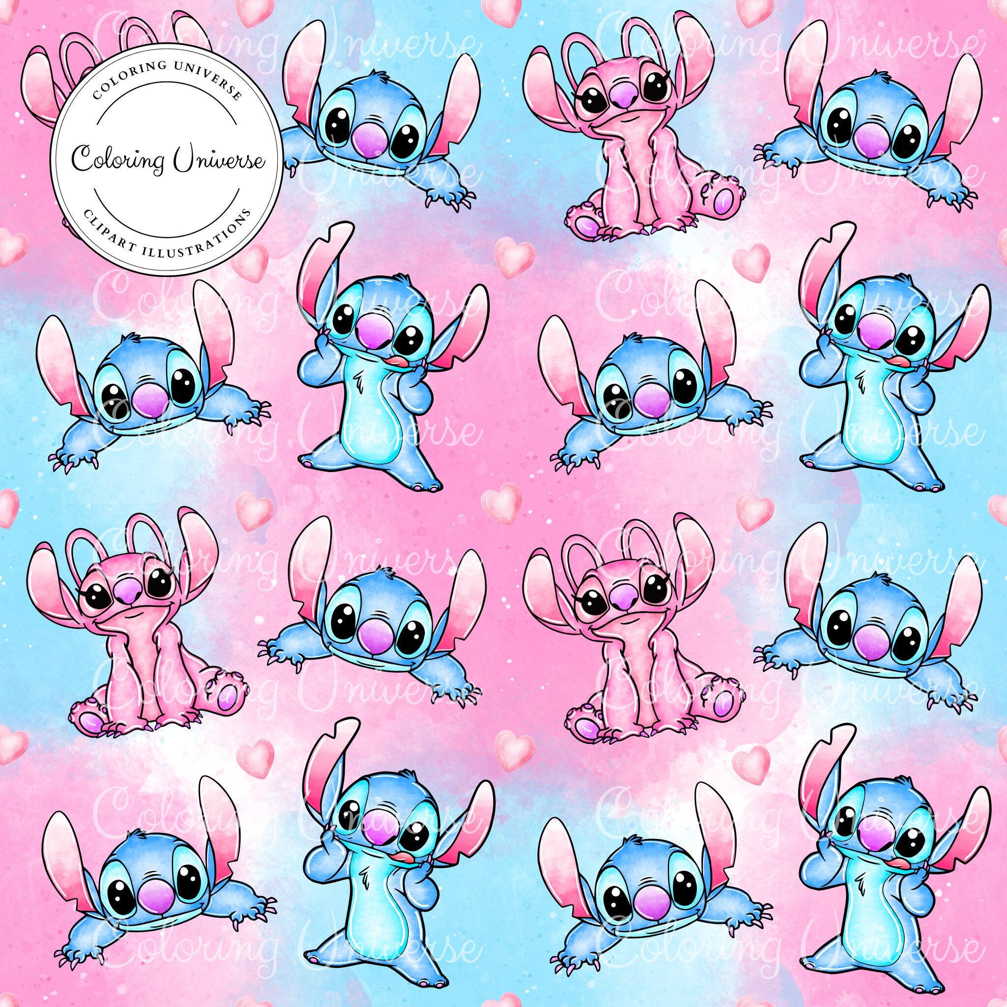 Angel and Stitch Seamless Pattern - Stitch Sublimation File - Stitch ...