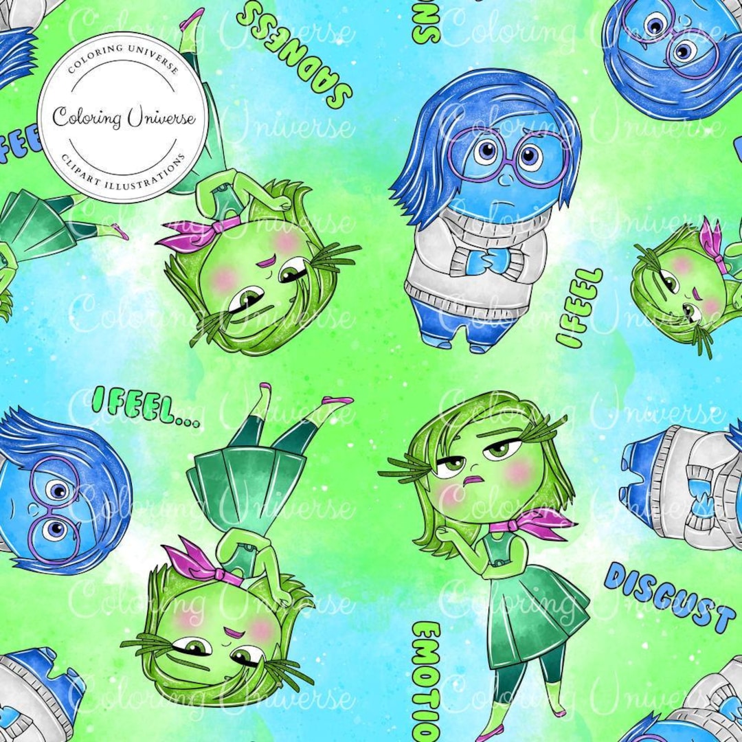 Inside Out 2 Seamless Pattern, Inside Out Sublimation File, Inside Out ...