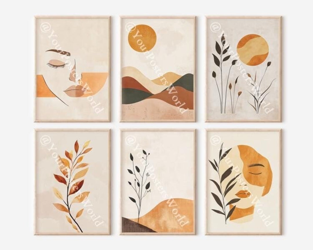 6 Boho Posters Set Boho Wall Collage Bundle Digital Download Printable ...