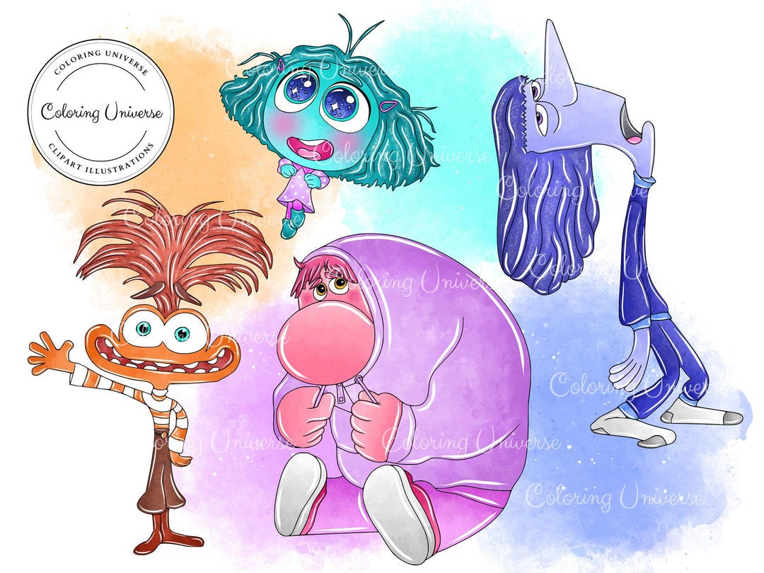 Cute Inside Out 2 Characters Clipart - Inside Out Digital Download ...