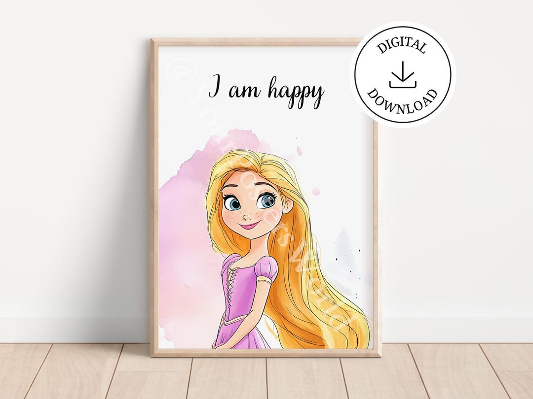 Princesses Digital Poster, Beautiful Wall Art Girl Room Decor ...