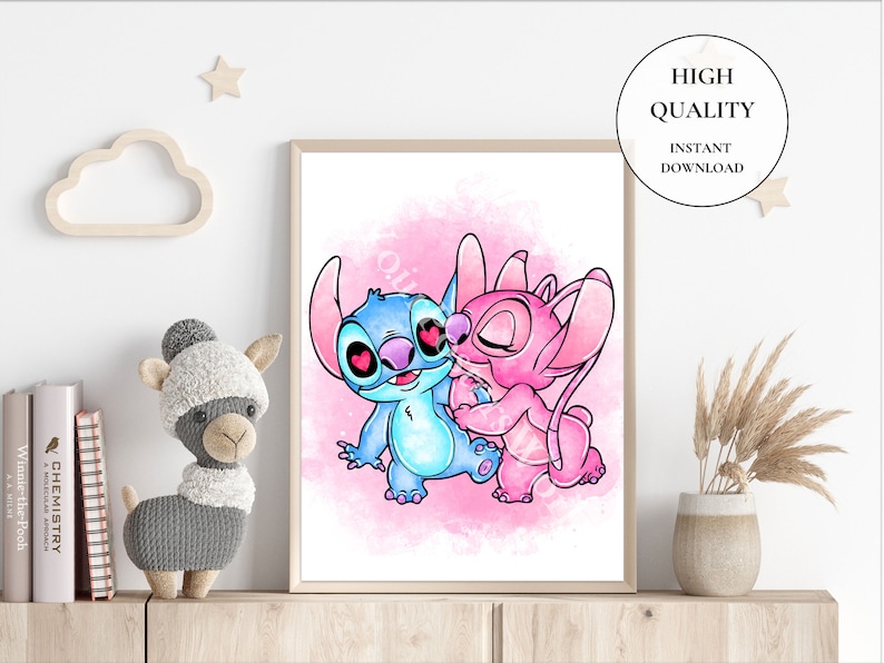 Lilo and Stitch Watercolor Art Print Lilo and Stitch Printable Poster ...