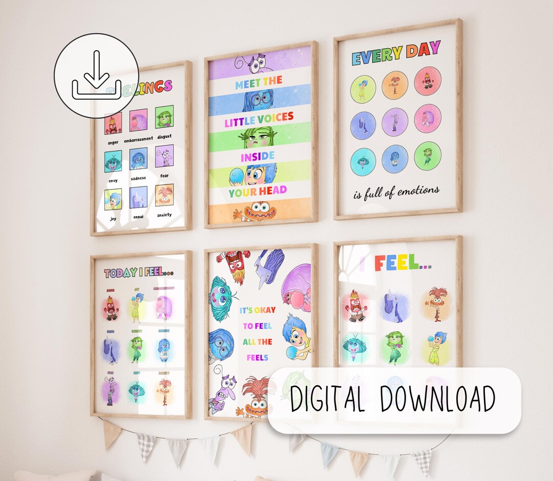 Inside Out 2 Characters, Nursery Room Printable Art Decor - Digital ...