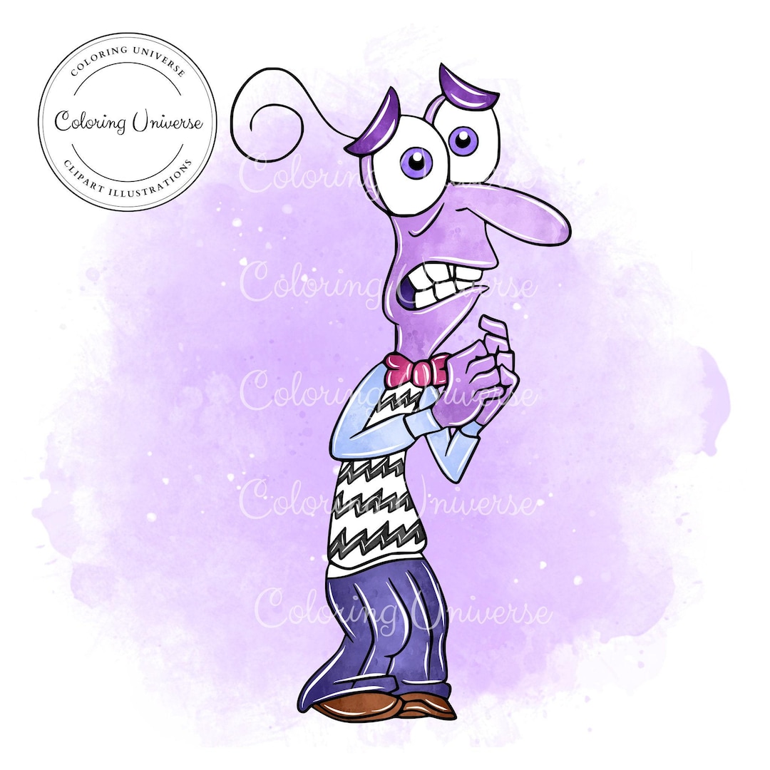 Cute Inside Out 2 Fear Character Clipart - Inside Out Digital Download ...