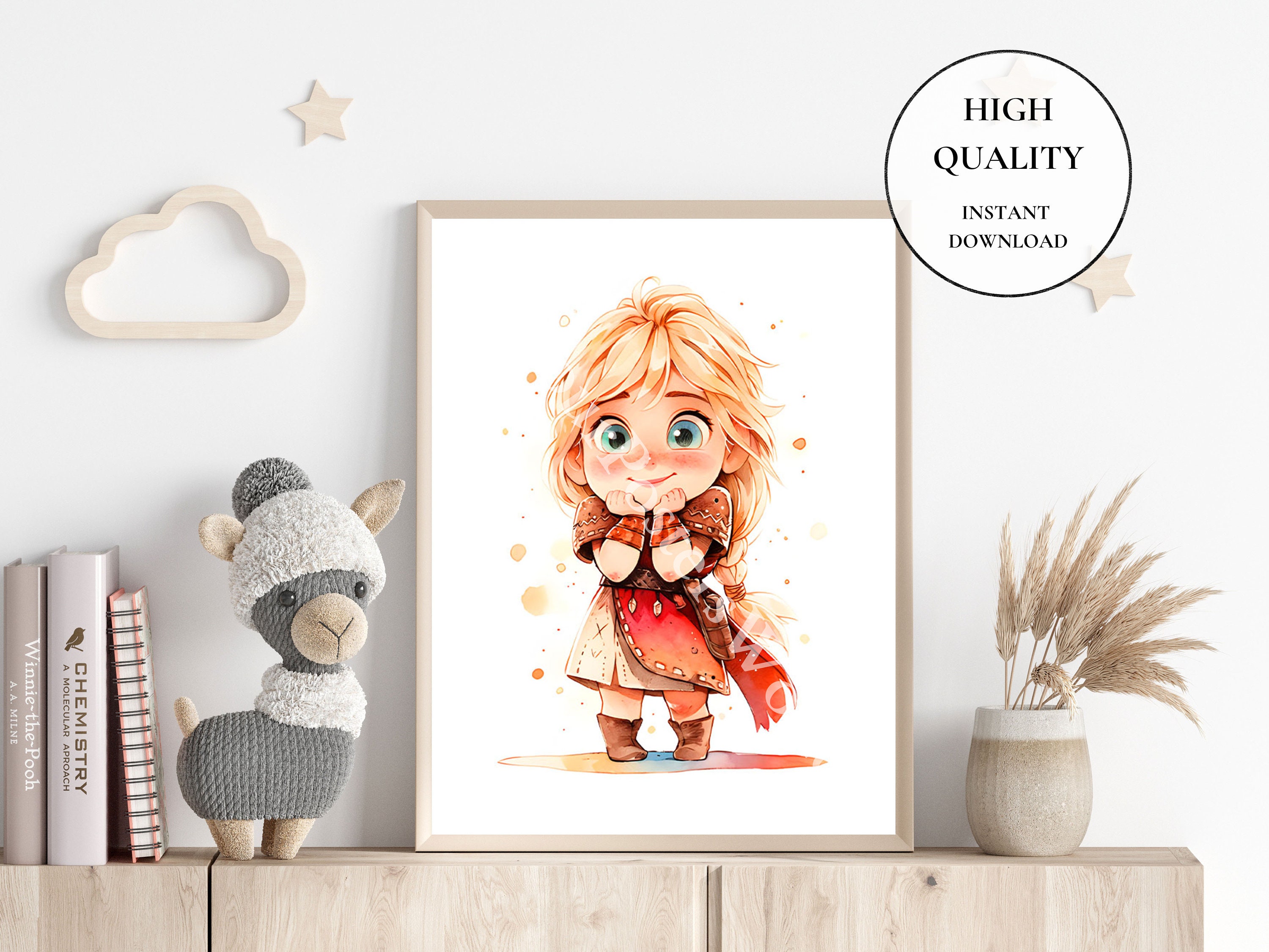 Cute Chibi Set of 4 Posters Train Your Dragon Watercolor - Etsy