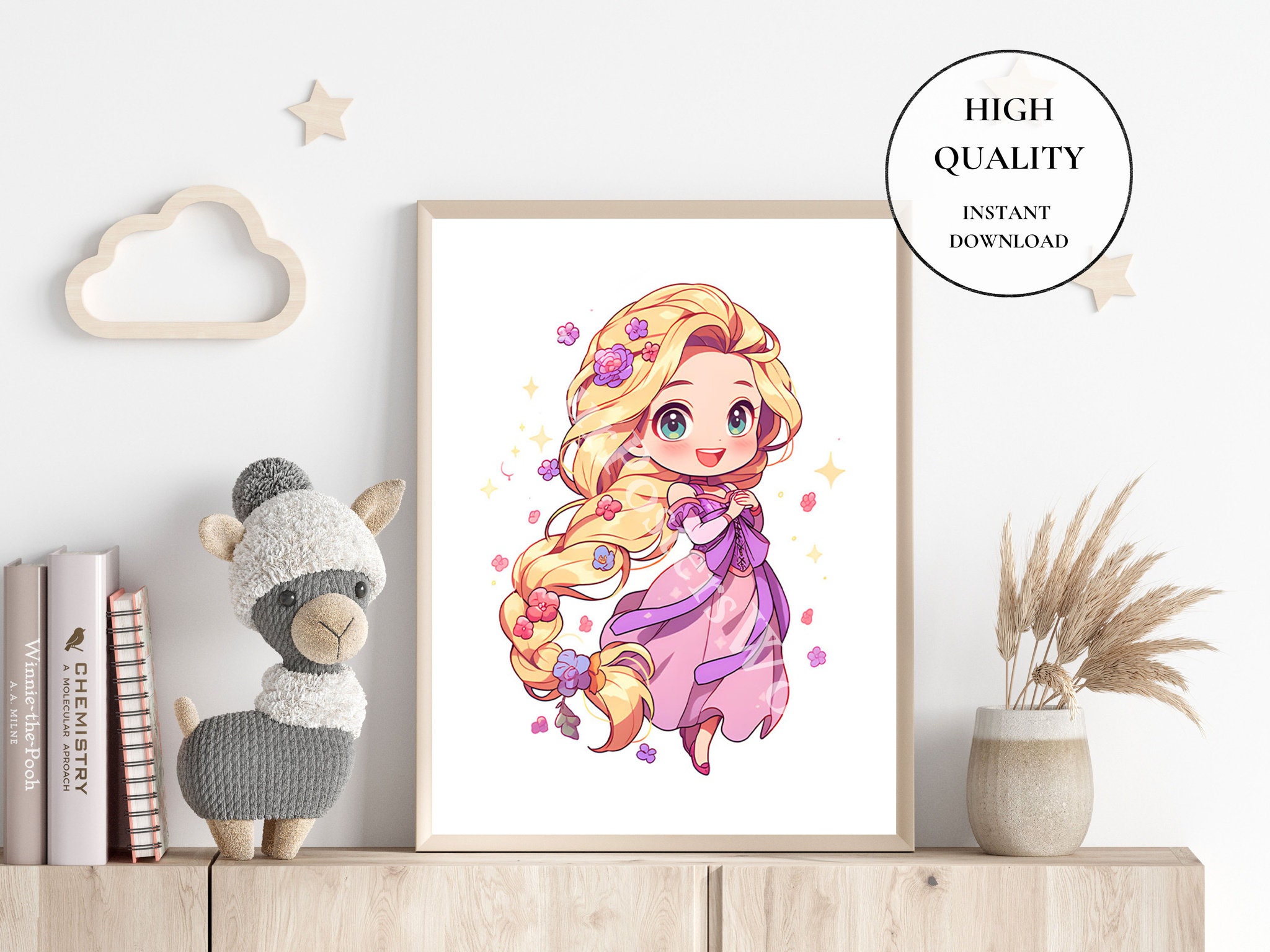Princesses Set of 9 Posters Printable Wall Art Decor Girl - Etsy