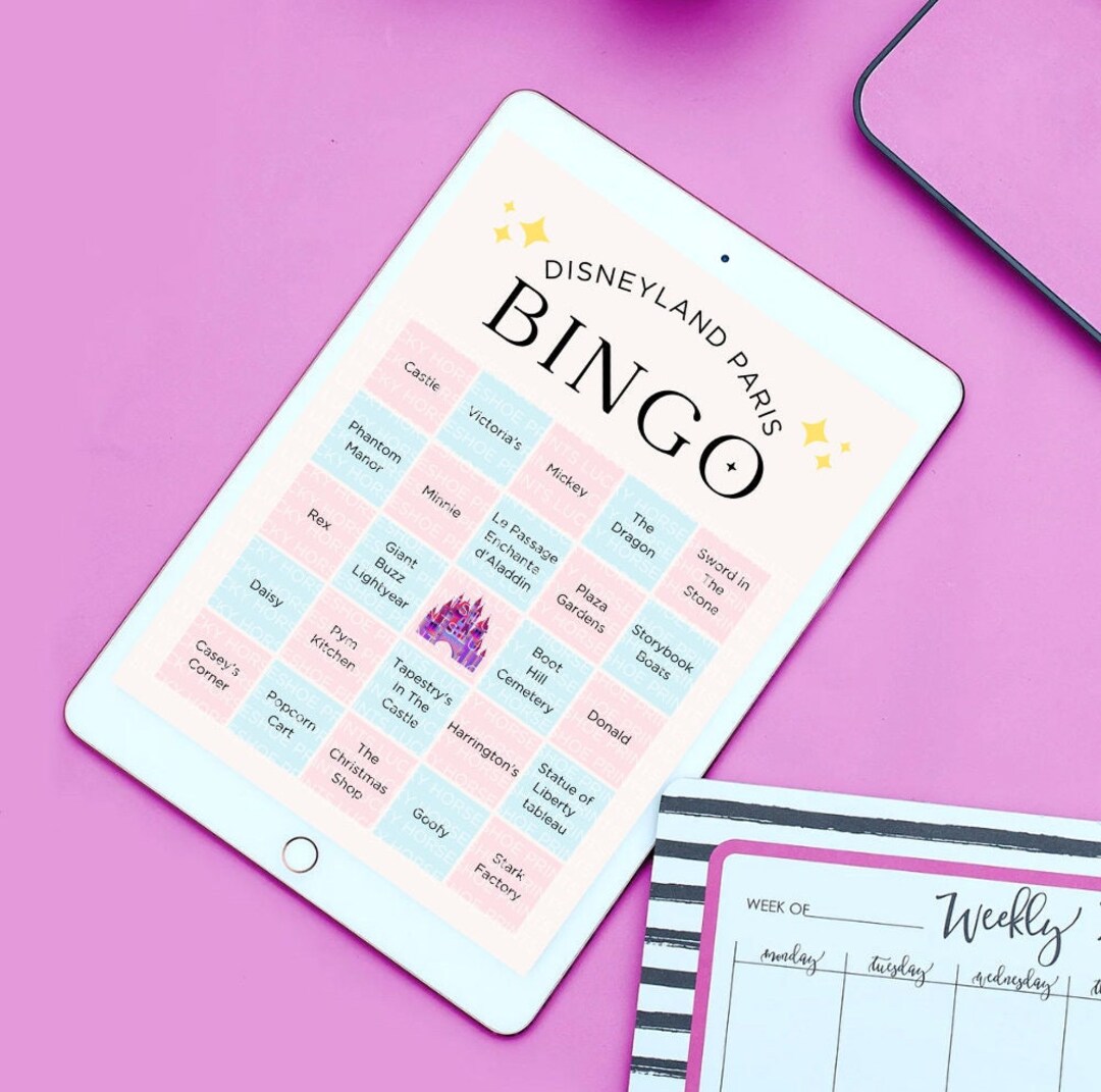 Disneyland Paris Bingo Card Disney Trip Travel Bingo Hunt for Game ...