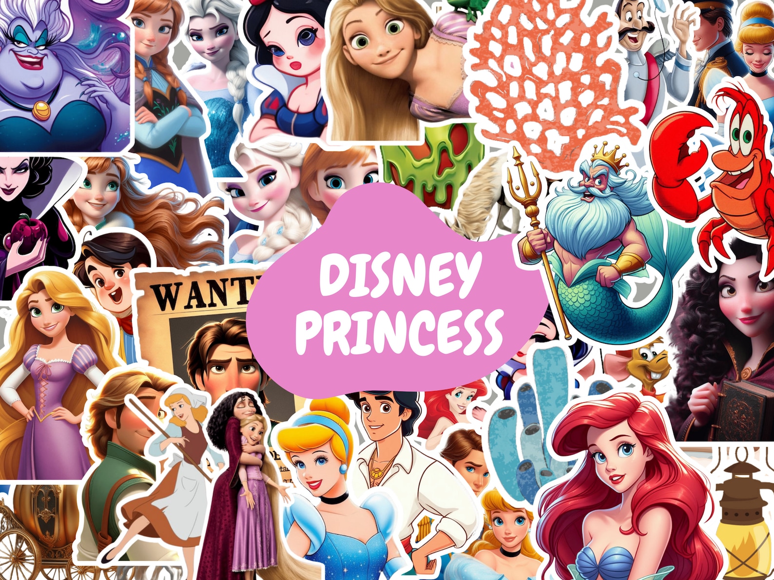Disney Princess Printable Stickers Png, 142 Disney Princess Cartoon ...