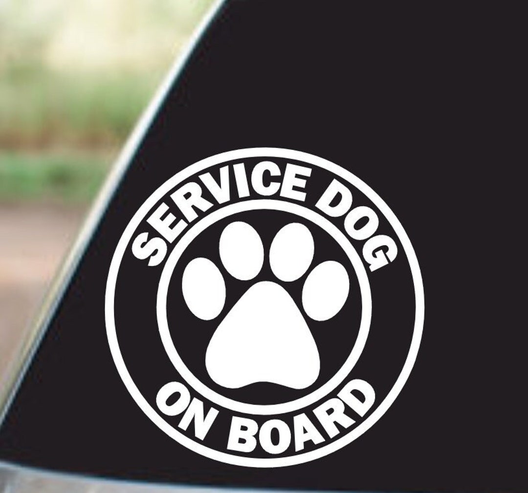Service Dog on Board Vinyl Decal Sticker Car Rear Window - Etsy