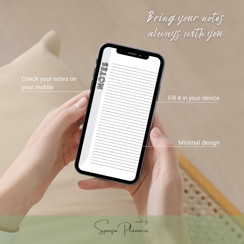 Modern Notes Pages PDF Printable Insert and Digital Pdf Fillable on ...