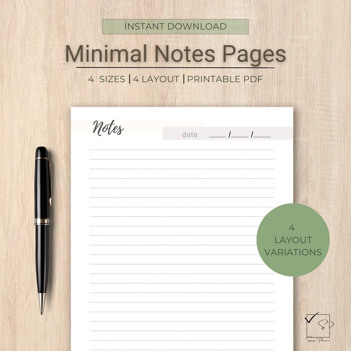 Printable Notes Page, Lined Notes Template, Note Taking Pages, Dated ...