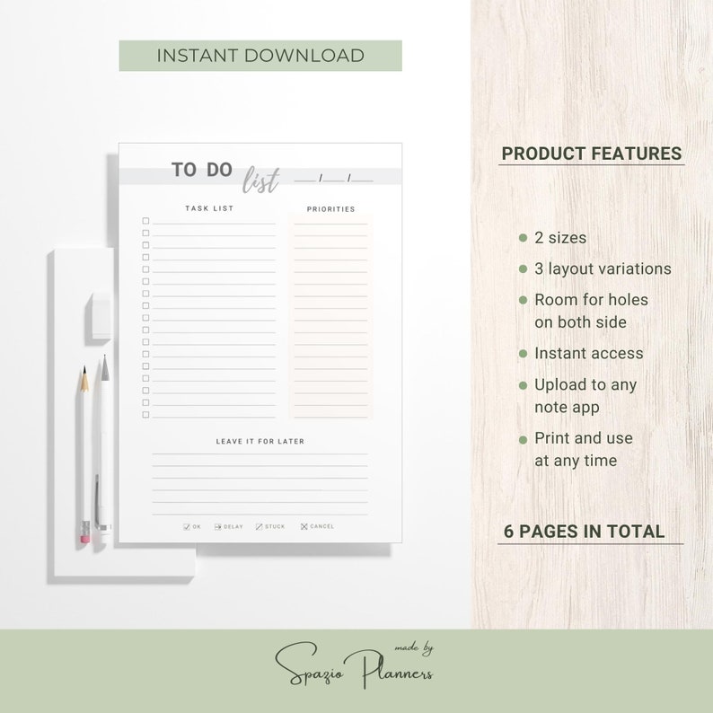 Clear TO-DO List Printable Digital to Do List & Fillable PDF Planner ...