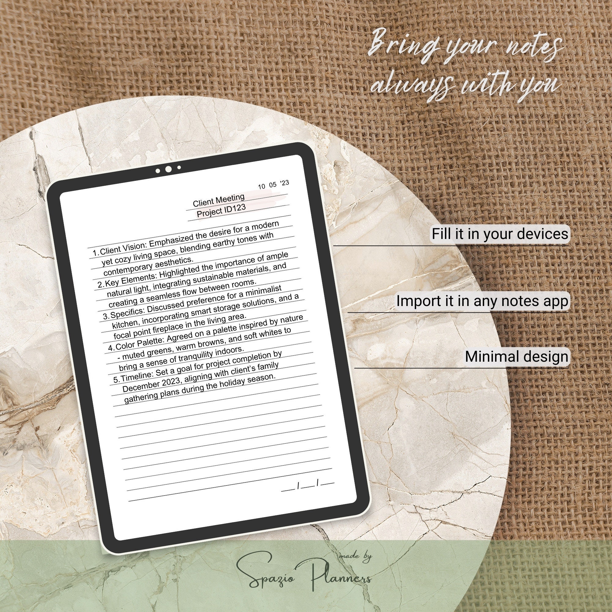 Printable Notes Page With Leaves, Lined Notes Template, Note Taking ...