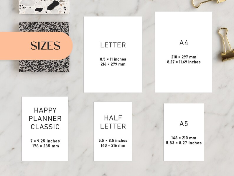 Yearly Printable Planner Bundle, Monthly, Weekly, Daily Pages, Colorful ...