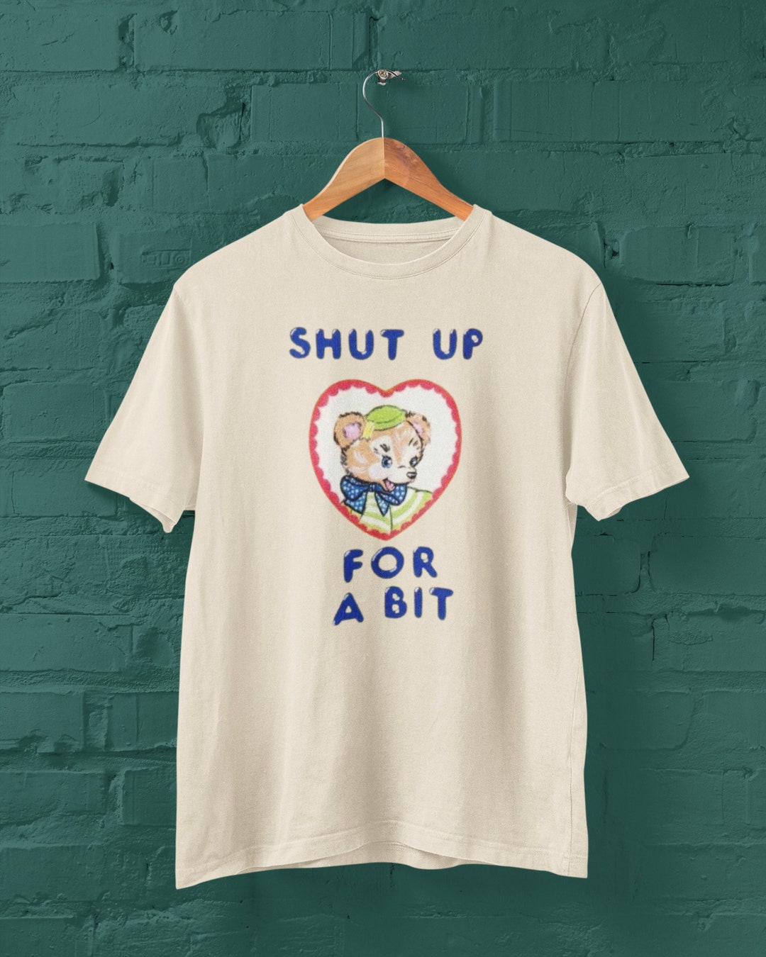 Retro Teddy Bear Shut up T-shirt, Coquette Teddy Graphic Tee, Cute ...