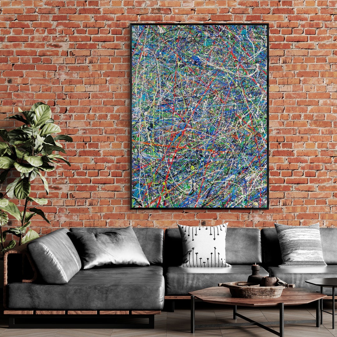 Exclusive Canvas Jackson Pollock Style Abstract Art Vibrant Urban ...