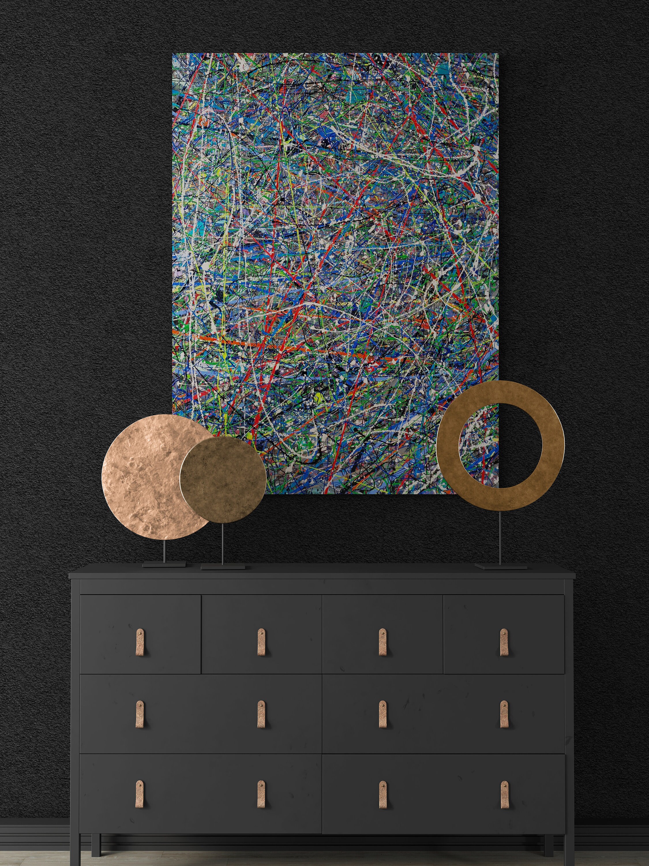 Urban Art: Jackson Pollock Style Abstract Canvas Handmade - Etsy