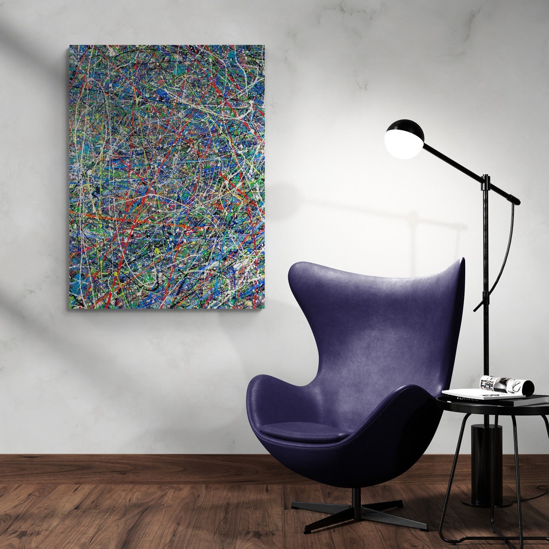 Urban Art: Jackson Pollock Style Abstract Canvas Handmade - Etsy