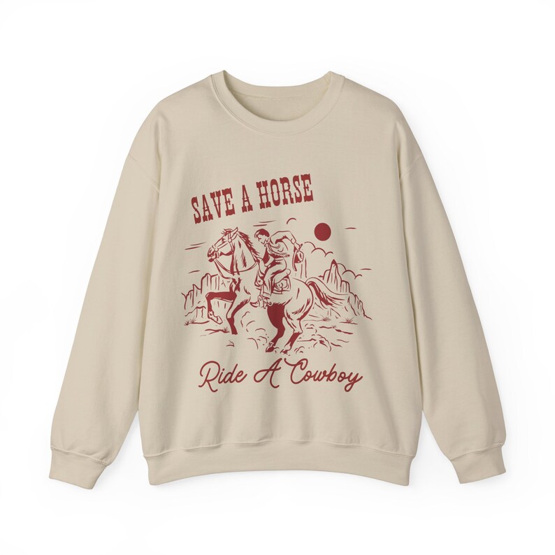 Save A Horse Ride A Cowboy Jumper, Women's Western Aesthetic Sweatshirt ...