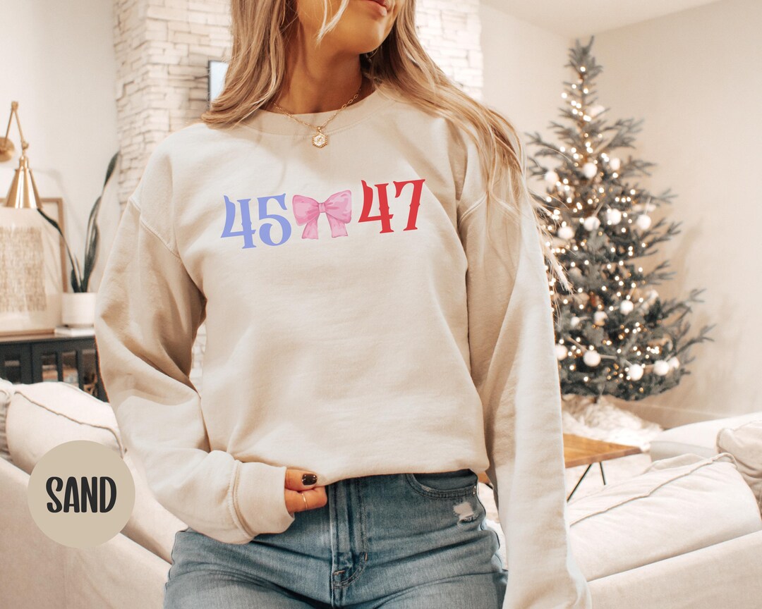 Trump 45/47 Sweatshirt, Subtle Pro Donald Trump 47th President States ...