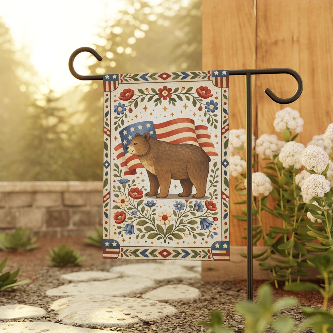 Scandi Folk Art Boho 4th of July Garden Flag No Words HOA Safe Yard ...