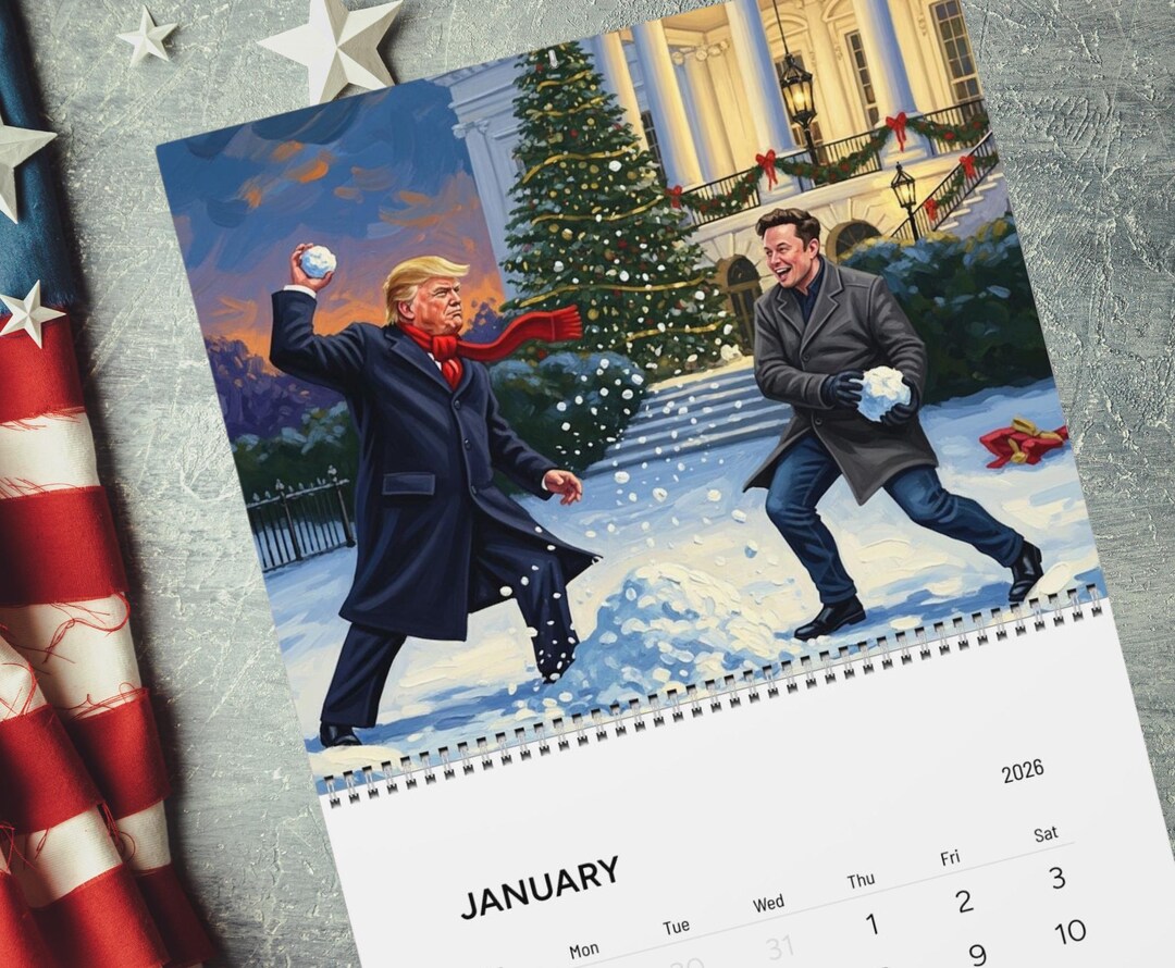 Donald Trump 2026 Wall Calendar, Impasto Style Trump Calendar Gift ...