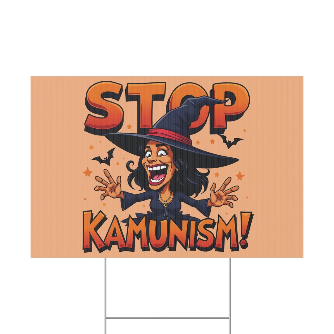Stop Kamunism Funny Anti Kamala Harris Halloween Yard Sign for Garden ...