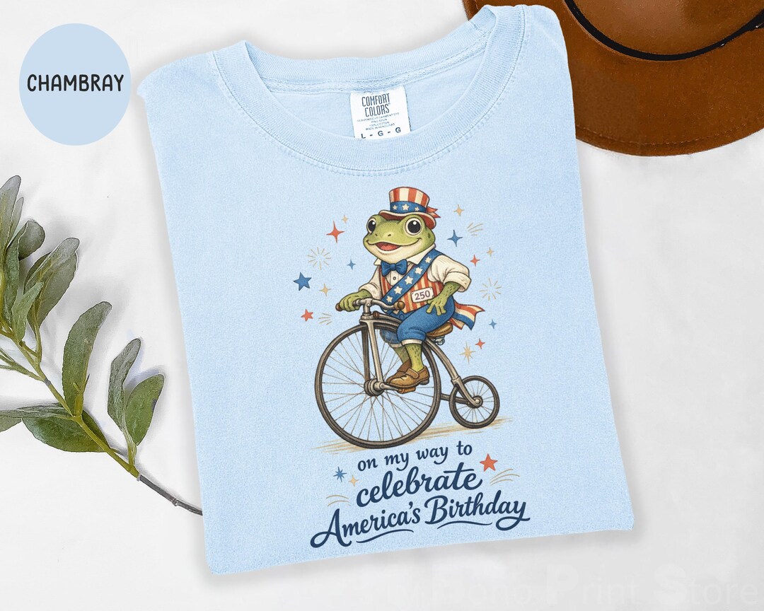 Funny Frog 250th Anniversary 4th of July Comfort Colors Shirt Celebrate ...